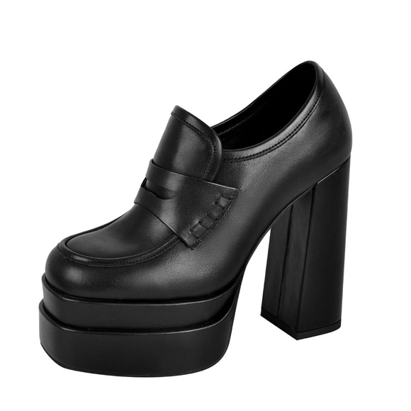 Onlymaker | Shoes | Double Platform Chunky High Heel Loafers Platform ...